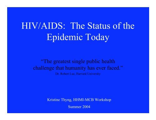 HIV/AIDS - Life Sciences Outreach Program - Harvard University