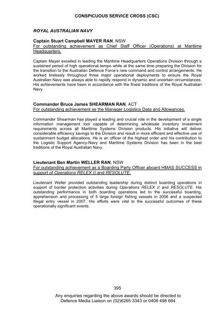 Conspicuous Service Cross (CSC) - Governor-General of the ...