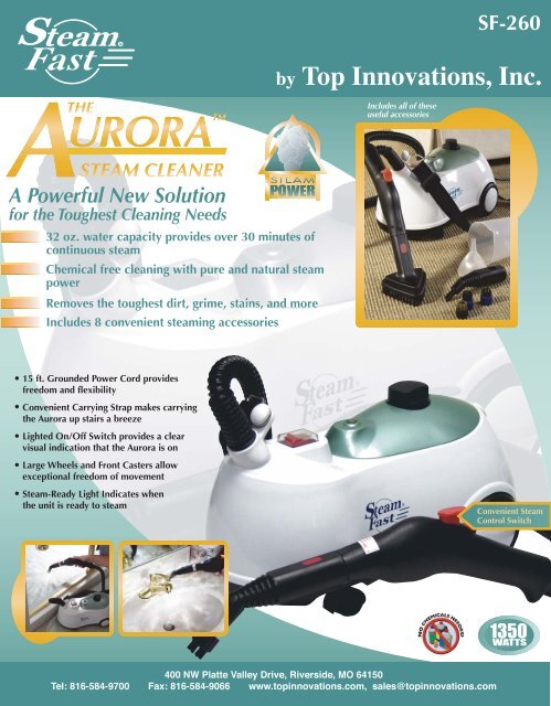 SF-260 Product Brochure - Steam Fast Steamers