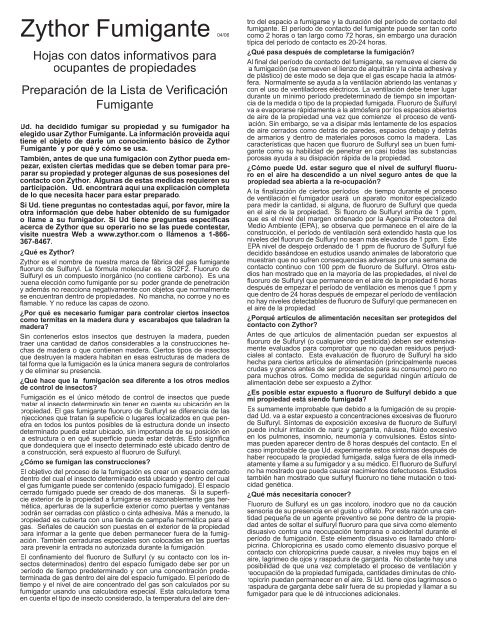 spanish fact sheet.indd - Mega Fume, Inc.