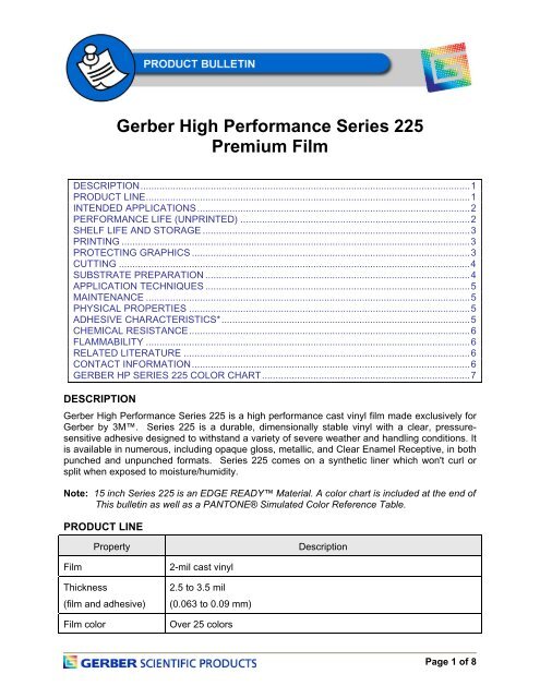 Gerber High Performance Series 225 Premium Film