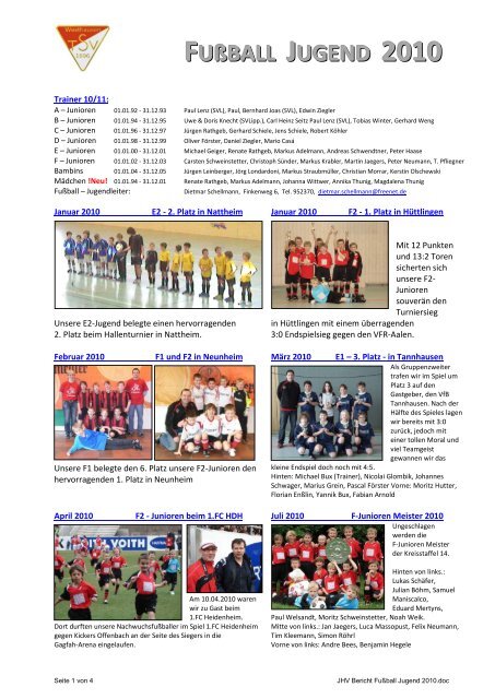 FUßBALL JUGEND 2010 - TSV Westhausen