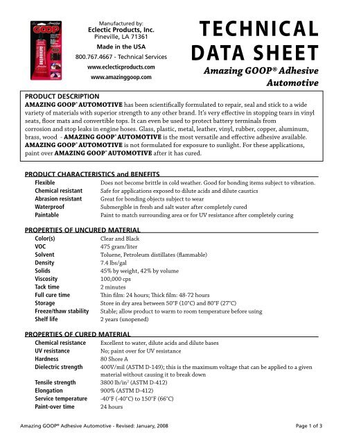 TECHNICAL DATA SHEET - Bio-Safe