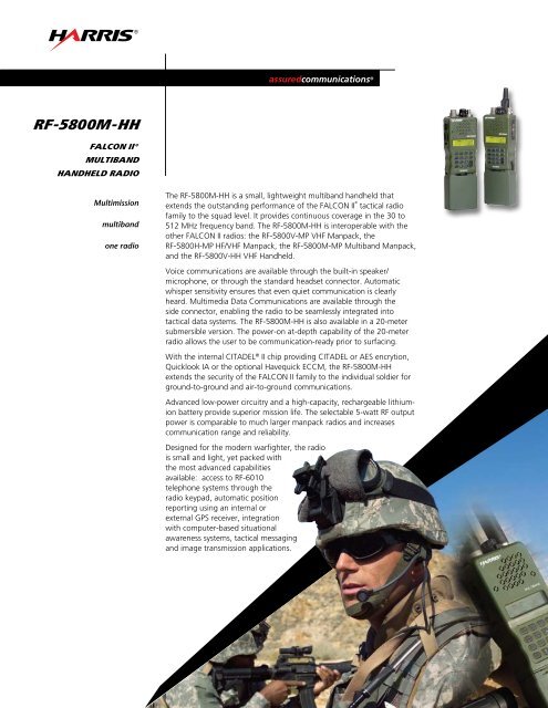 RF-5800M-HH Falcon II Multiband Handheld Radio - Harris RF ...