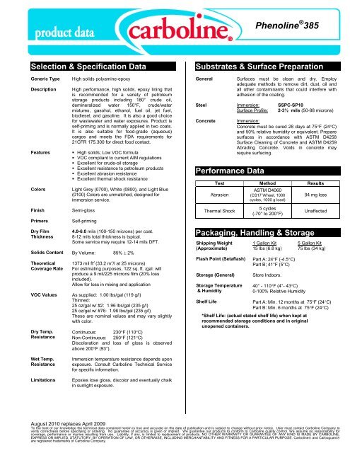 Phenoline® 385 - Carboline