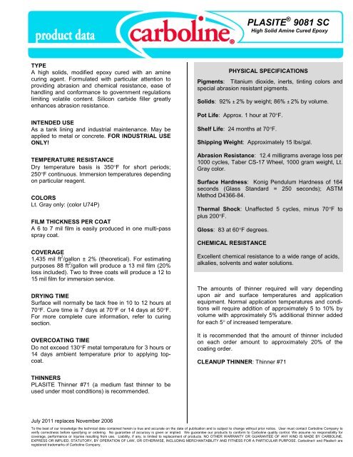 plasite - Carboline