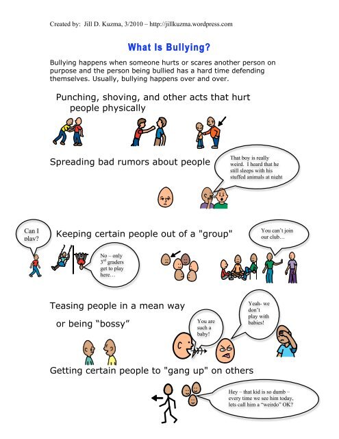 Describe Physical Bullying