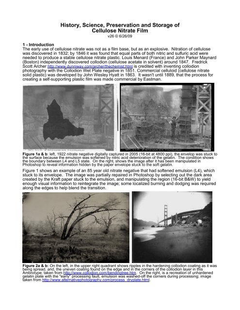 History, Science, Preservation and Storage of Cellulose Nitrate