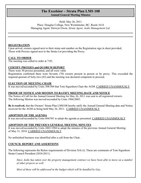 The Excelsior â Strata Plan LMS 108 - Ocean Bay Management