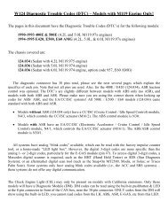 W140 Diagnostic Trouble Codes - W124 Performance