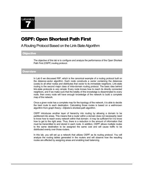OSPF: Open Shortest Path First