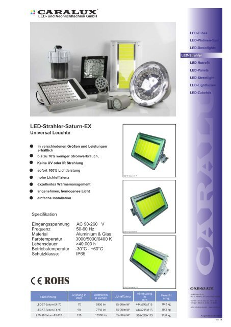 Datenblatt LED-ST-Saturn-EX.cdr - Caralux LED