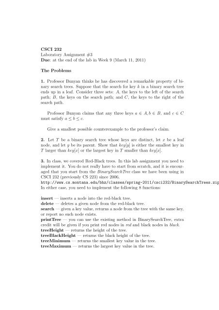 CSCI232 - assignment 3 (pdf)