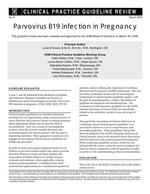 parvovirus-b19-infection-in-pregnancy-association-of-ontario