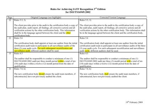 Rules for Achieving IATF Recognition for ISO/TS 16949, 3rd Edition