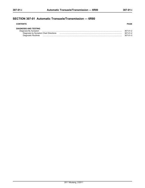 SECTION 307-01 Automatic Transaxle/Transmission — 6R80