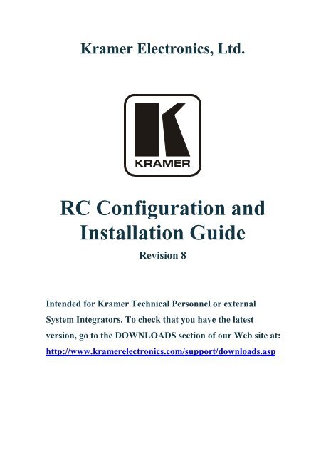 RC Configuration and Installation Guide - Kramer Electronics