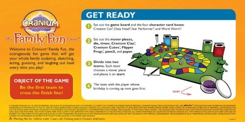 Cranium the Family Fun Game Instructions - Hasbro