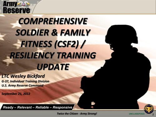comprehensive soldier & family fitness (csf2) - US Army Reserve