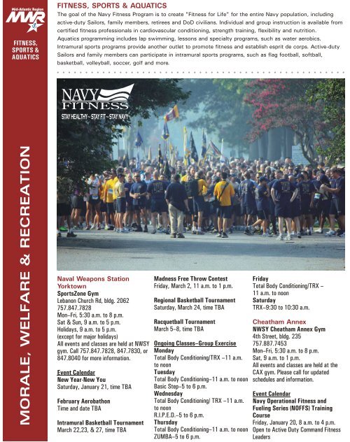 Navy Mid-Atlantic Region Fitness & Sports Schedules