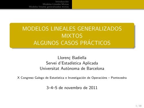modelos lineales generalizados mixtos algunos casos prácticos