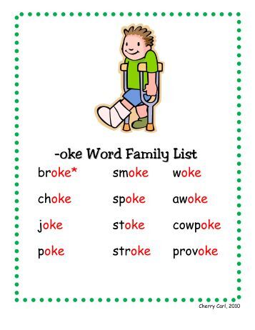 -ook Word Family List - Little Book Lane