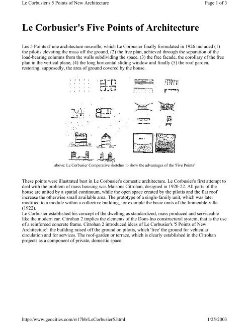 Le Corbusier's Five Points of Architecture - GYTE