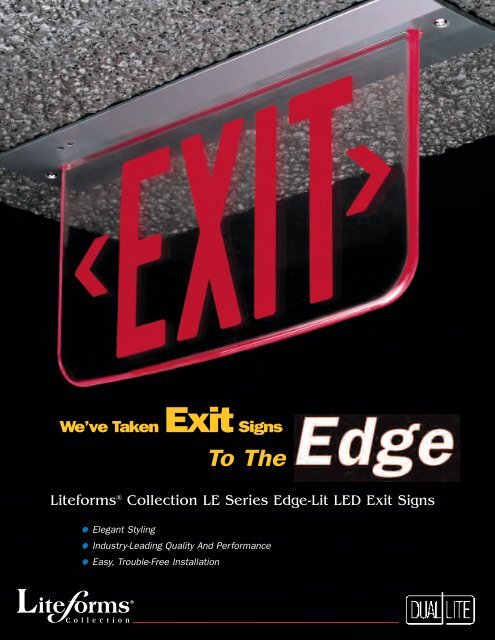Liteforms Collection LE Series Edge-Lit LED Exit Signs - Dual-Lite