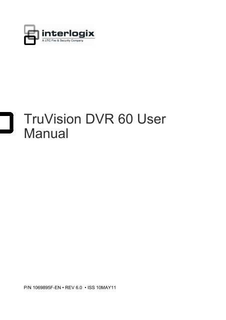 TruVision DVR 60 User Manual - UTCFS Global Security Products
