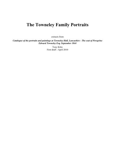 The Towneley Family Portraits - Towneley in Lancashire and the ...