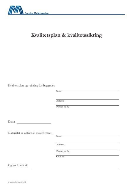Kvalitetsplan & kvalitetssikring