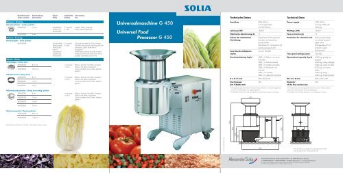 Universalmaschine G 450 Universal Food Processor G 450