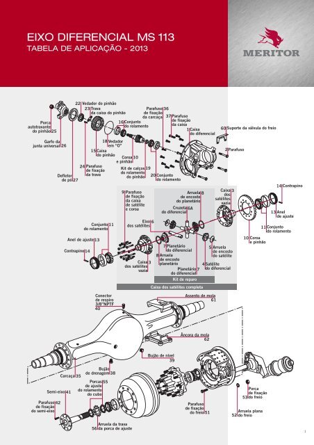 Eixo Differencial MS113 - Meritor