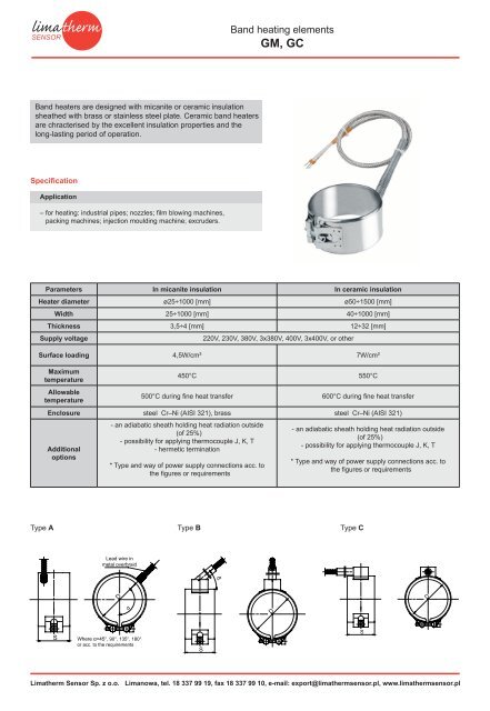 Catalogue card - Limatherm Sensor
