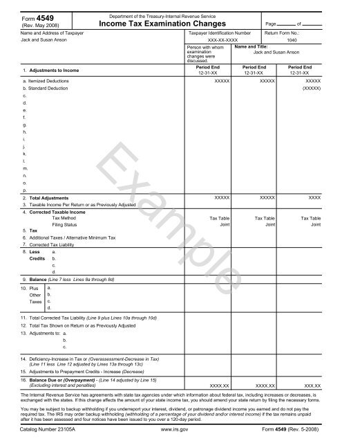 Form 4549 - IRS Video Portal