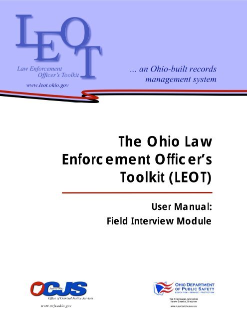 The Ohio Law Enforcement Officer's Toolkit (LEOT) User Manual