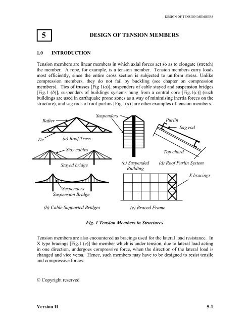 design of tension members