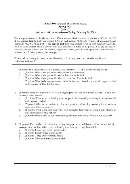 Quiz #2 - Ka-fu Wong