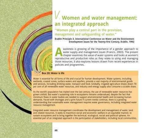 Women and water management: an integrated approach - UNEP