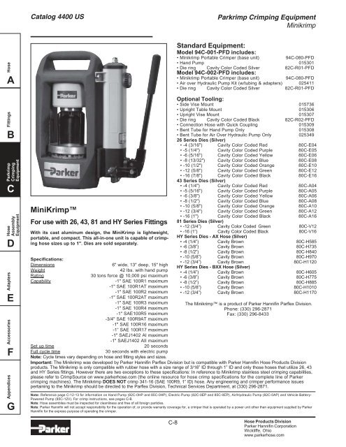 Parker MiniKrimp 94C-001-PFD - MRO Stop