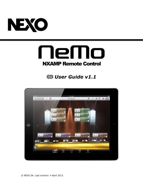 NEXO Nemo - User Guide
