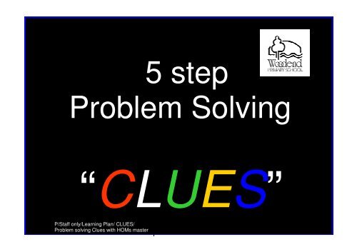 problem solving CLUES with HOMS master colour.pub