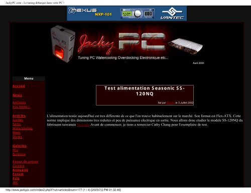 JackyPC.com - Le tuning debarque dans votre PC ! - Sea Sonic