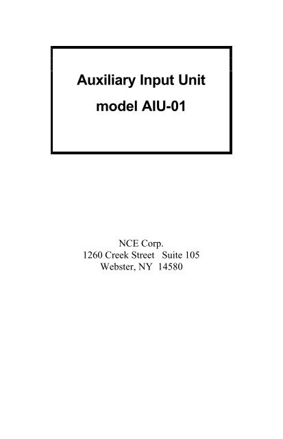 Auxiliary Input Unit model AIU-01 - NCE
