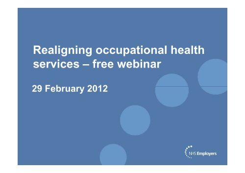Realignment of Occupational Health Services - NHS Employers