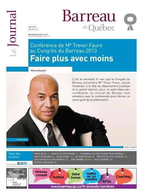 Mai 2013 - Barreau du Québec