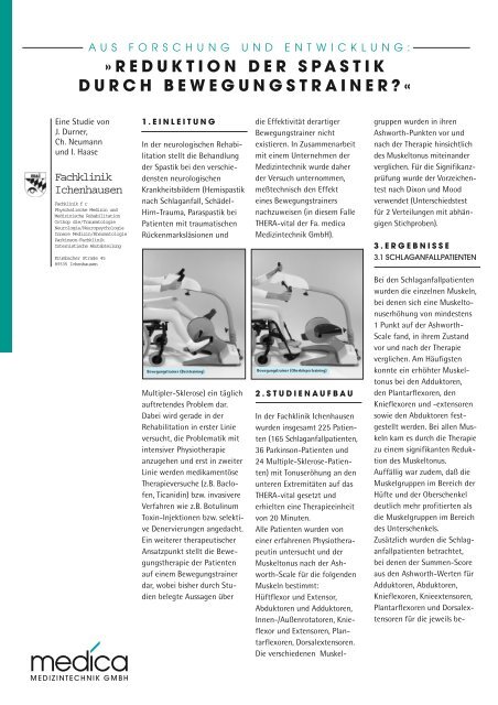 reduktion der spastik durch bewegungstrainer? - THERA-Trainer
