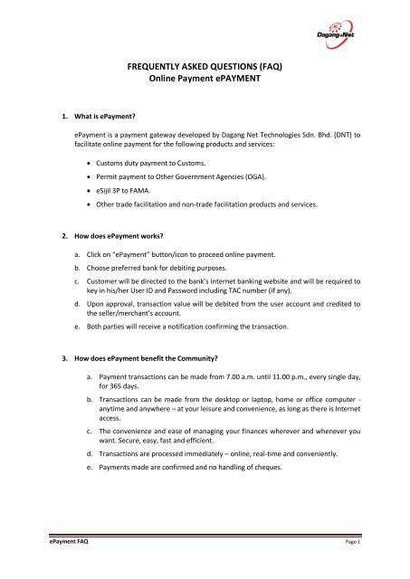 FREQUENTLY ASKED QUESTIONS (FAQ ... - e-Sijil 3P - FAMA