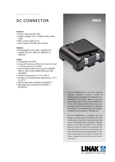 dc connector - Linak