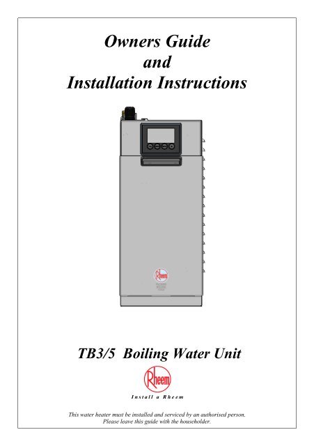 Installation Guide - Rheem New Zealand